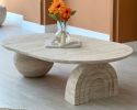 Marble Coffee Table - Travertine Stone Center Table by TigerWoodAtelier ...