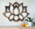 reclaimed wood lotus flower wall art, twin size headboard by Studio ...